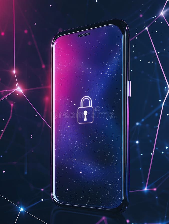 Privacy Locked, Data Protected - Encrypted Phone Stock Photo - Image of ...