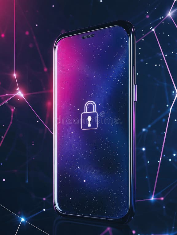 Privacy Locked, Data Protected - Encrypted Phone Stock Photo - Image of ...