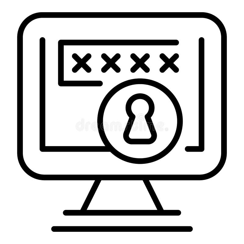 Privacy Monitor Icon Outline Vector. Data Protection Stock Vector ...