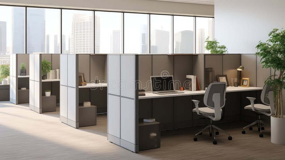 Privacy office partitions stock illustration. Illustration of touches ...