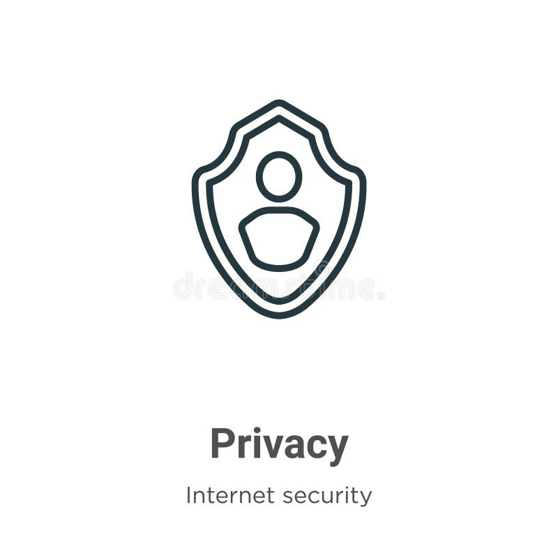 Privacy Outline Vector Icon. Thin Line Black Privacy Icon, Flat Vector ...