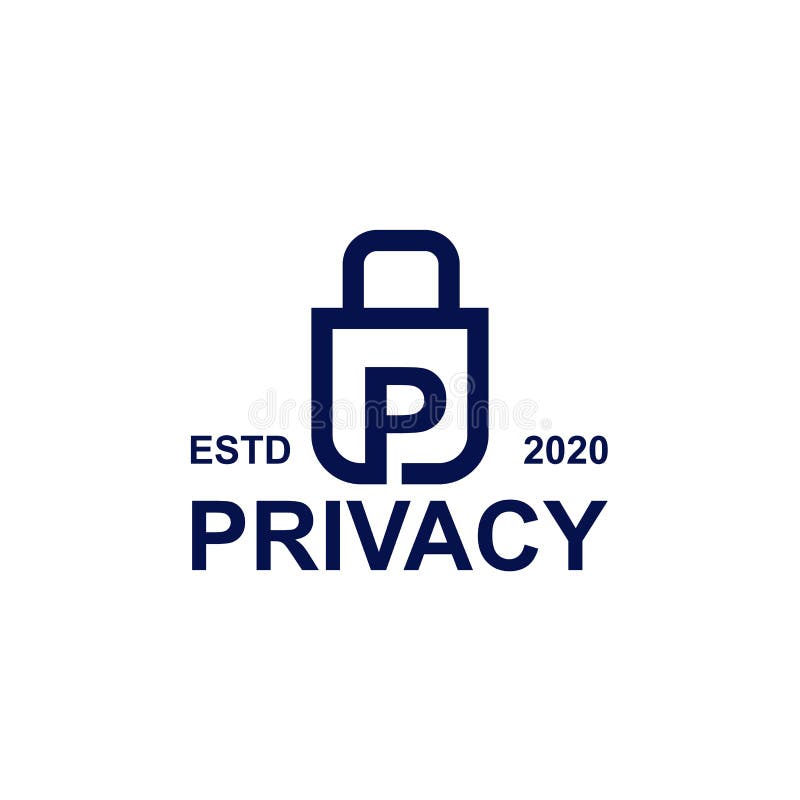 Privacy Pad Lock Symbol with P Letter Initial Logo Design Stock Vector ...