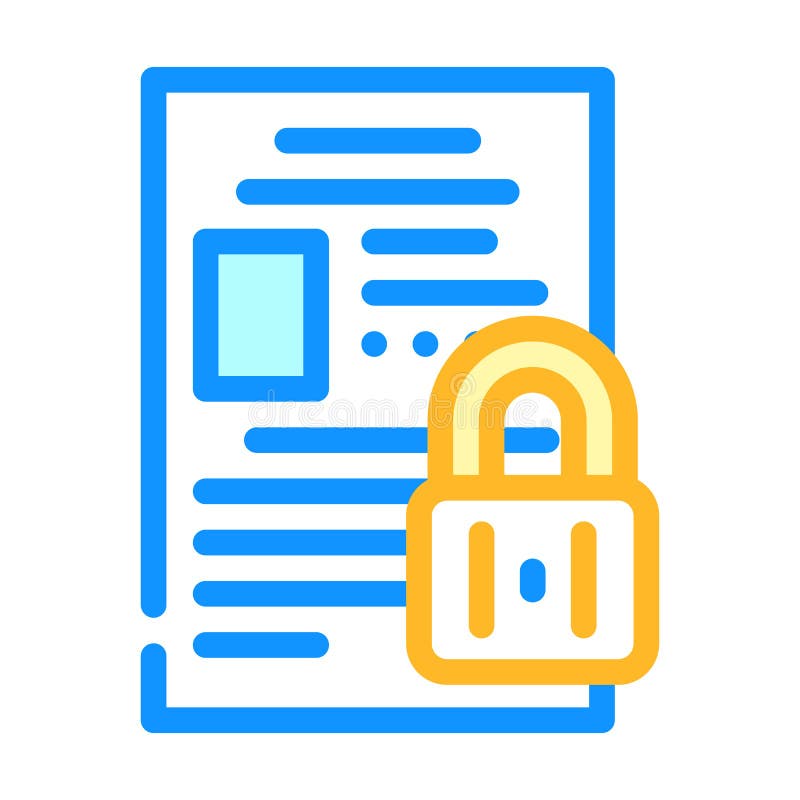 Privacy Padlock Color Icon Vector Illustration Stock Illustration ...