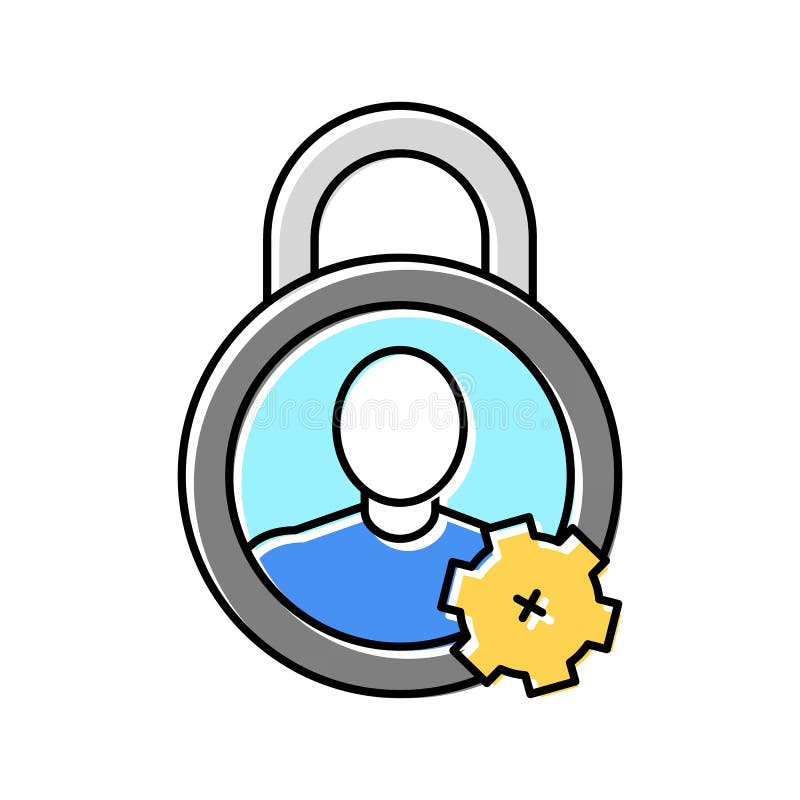 Privacy Padlock Color Icon Vector Illustration Stock Vector ...