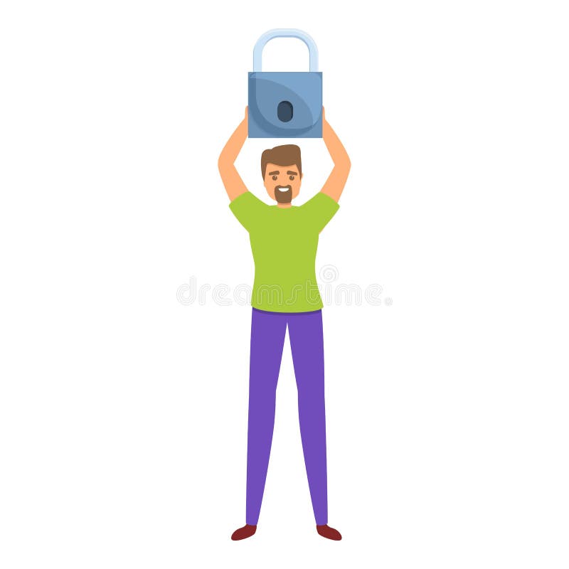 Privacy Padlock Icon, Cartoon Style Stock Vector - Illustration of ...