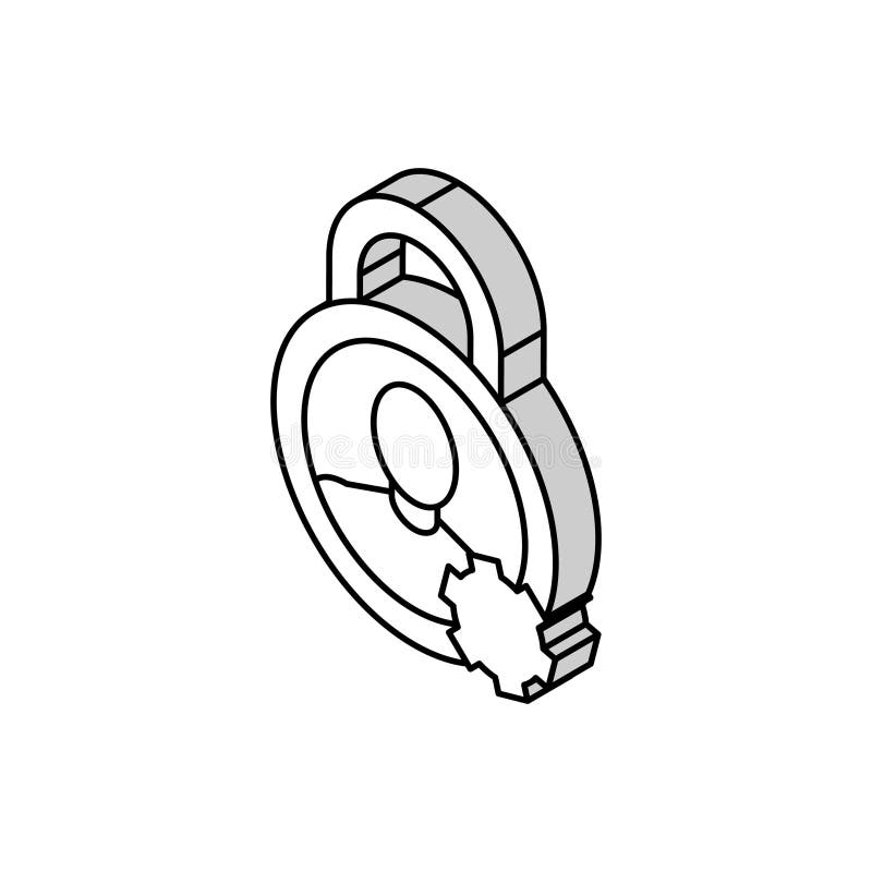 Privacy Padlock Isometric Icon Vector Illustration Stock Vector ...