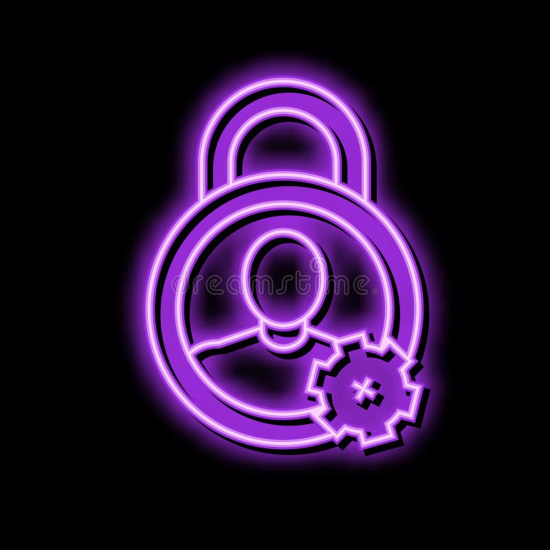 Privacy Padlock Neon Glow Icon Illustration Stock Vector - Illustration ...