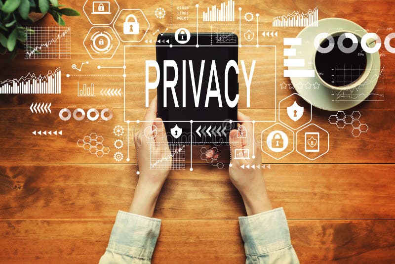Privacy with a Person Holding a Tablet Stock Photo - Image of ...