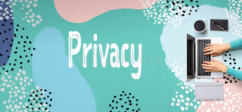 Privacy with Person Using Laptop Stock Image - Image of digital, color ...