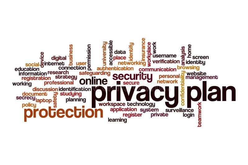 Privacy Plan Word Cloud Concept Stock Illustration - Illustration of ...