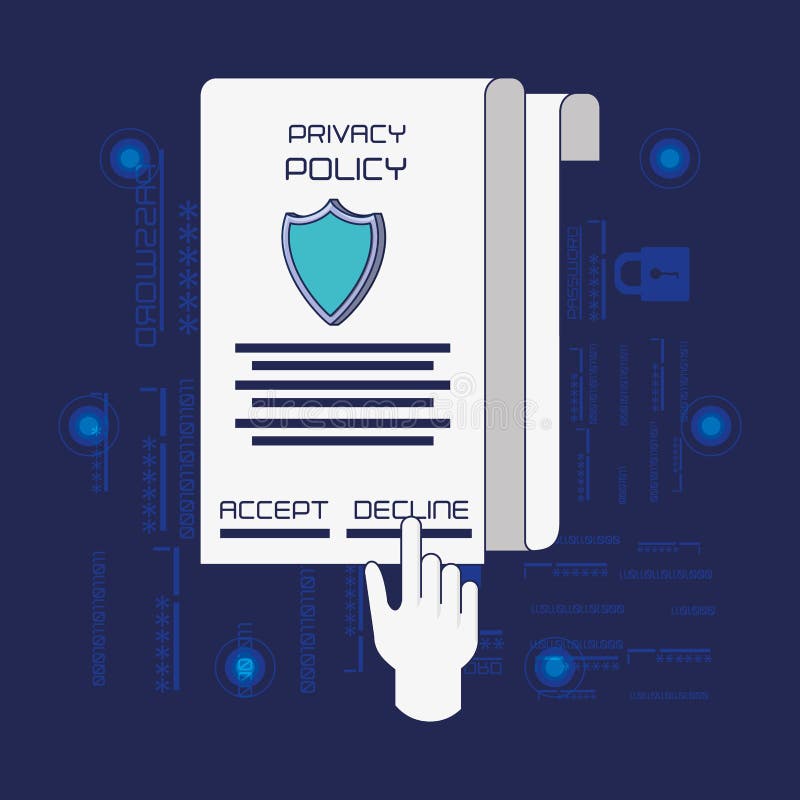 Privacy Policy Digital Security Stock Vector - Illustration of ...