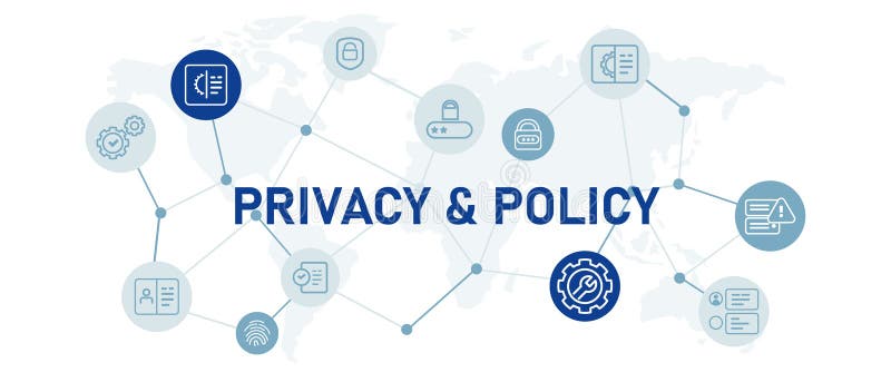 Privacy and Policy Icon Set Defense System Internet Protection Safety ...