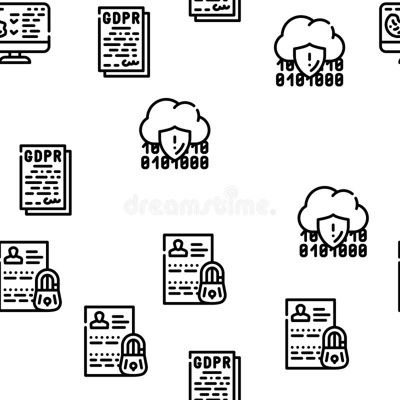 Privacy Policy Protect Vector Seamless Pattern Stock Vector ...