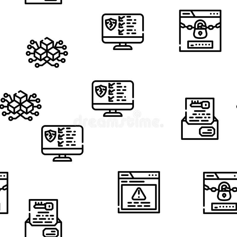 Privacy Policy Protect Vector Seamless Pattern Stock Vector ...