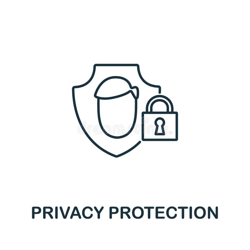 Privacy Protection Icon from Authentication Collection. Simple Line ...