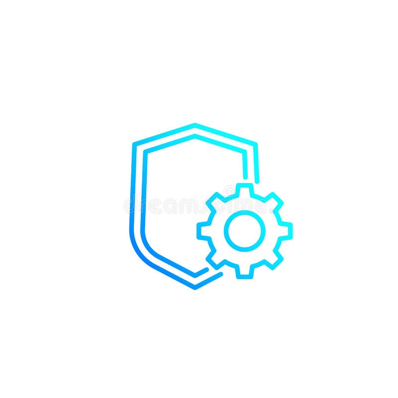 Privacy Protection Settings Line Icon Stock Vector - Illustration of ...