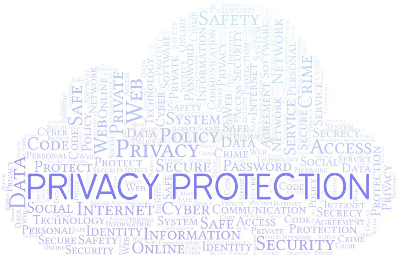 Privacy Protection Vector Word Cloud, Made with Text only. Stock Vector ...