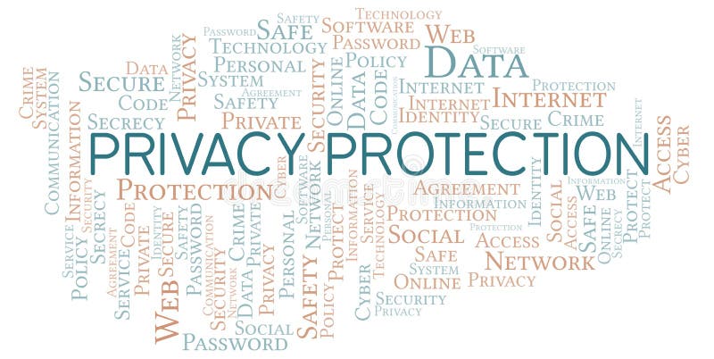 Privacy Protection Vector Word Cloud, Made with Text only. Stock Vector ...