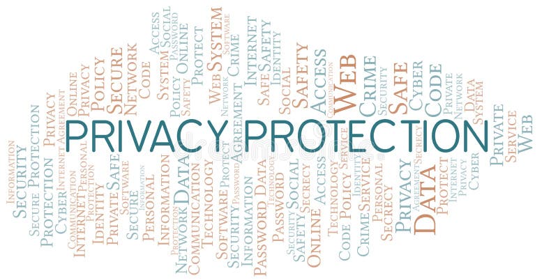 Privacy Protection Vector Word Cloud, Made with Text only. Stock ...