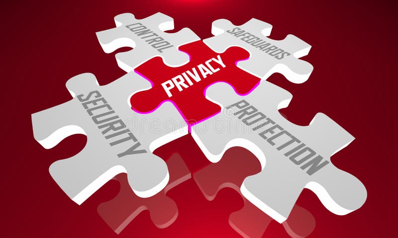 Privacy Security Protection Safety Thinker 3d Words Stock Illustration ...