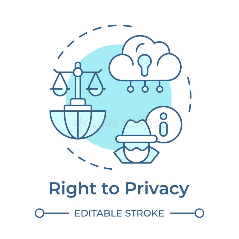 Privacy Right Soft Blue Concept Icon Stock Vector - Illustration of ...