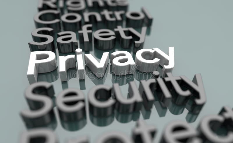 Privacy Security Protection Safety Thinker 3d Words Stock Illustration ...