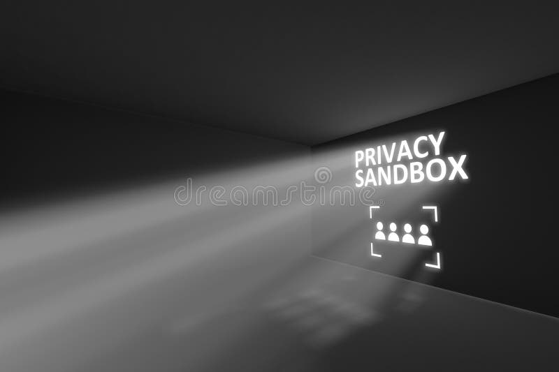 PRIVACY SANDBOX Rays Volume Light Concept 3d Stock Illustration ...