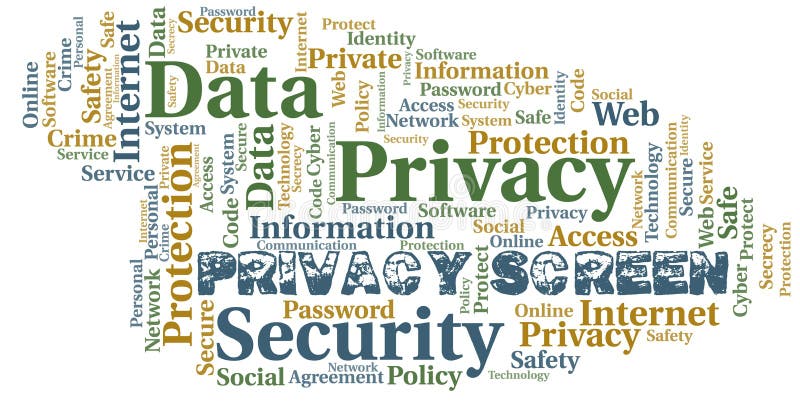 Privacy Screen Vector Word Cloud, Made with Text only. Stock Vector ...