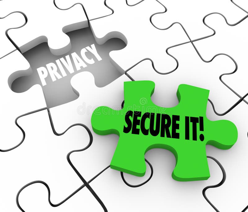 Privacy Security Protection Safety Thinker 3d Words Stock Illustration ...