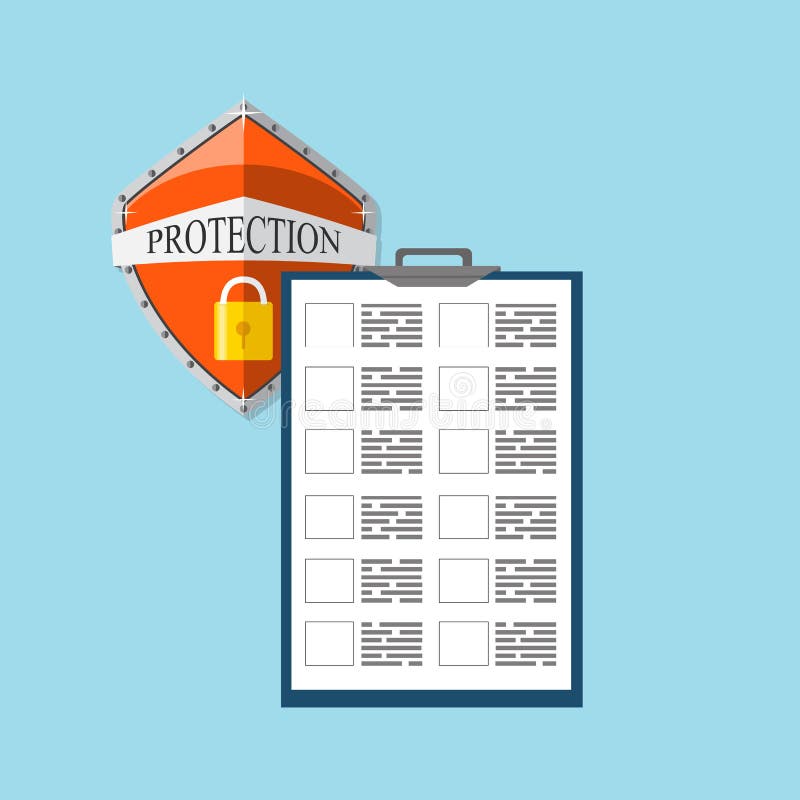Privacy, Security Idea. Vector Illustration. Document Protection Stock ...
