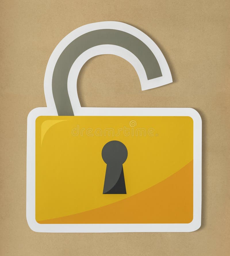 Open Lock Icon, Padlock Icon for Financial Websites and Apps Stock ...