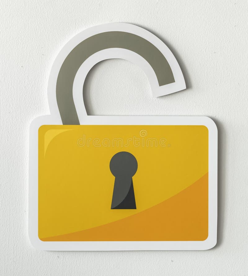 Privacy Security Open Lock Icon Stock Illustration - Illustration of ...