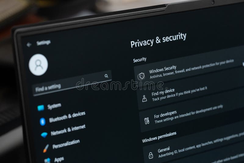 Privacy and Security Setting for Windows Editorial Photography - Image ...