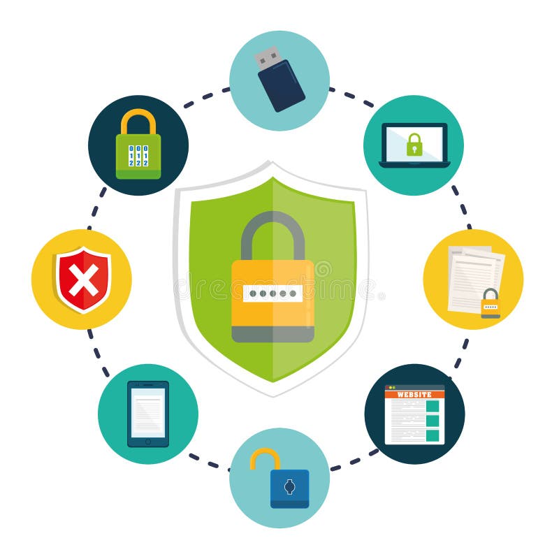 Privacy and Security System Graphic Icons Stock Vector - Illustration ...