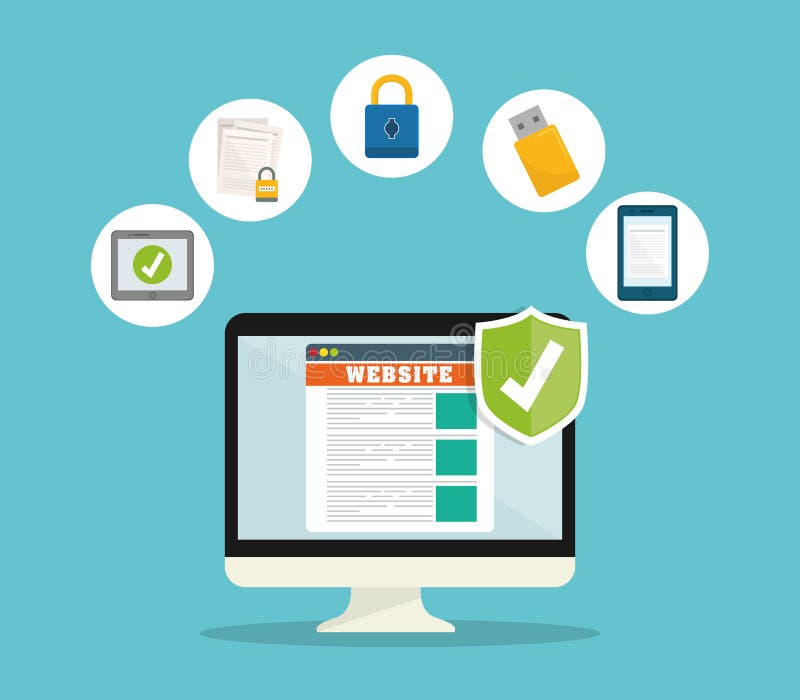 Privacy and Security System Graphic Icons Stock Vector - Illustration ...