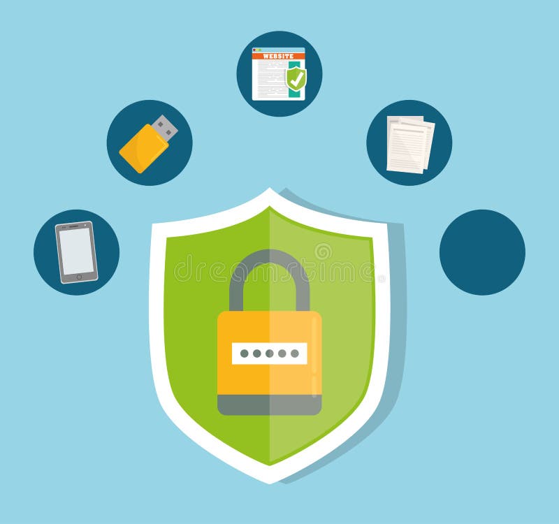 Privacy and Security System Graphic Icons Stock Vector - Illustration ...