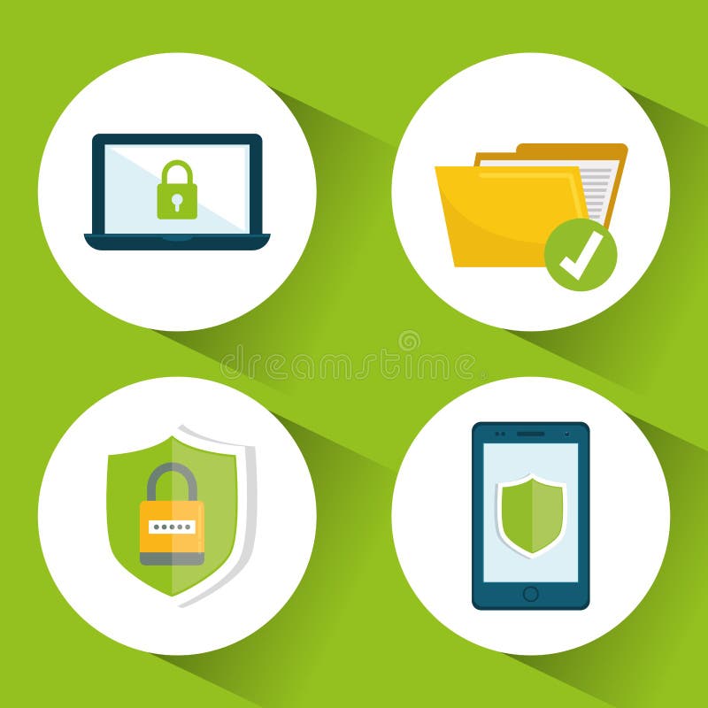 Privacy and Security System Graphic Icons Stock Vector - Illustration ...