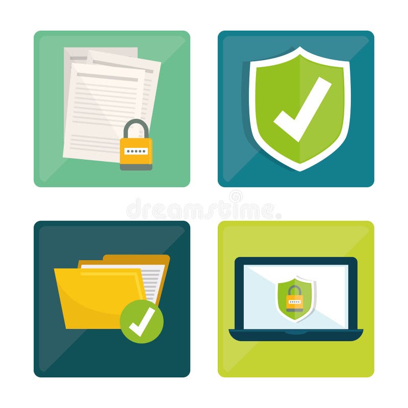 Privacy and Security System Graphic Icons Stock Vector - Illustration ...