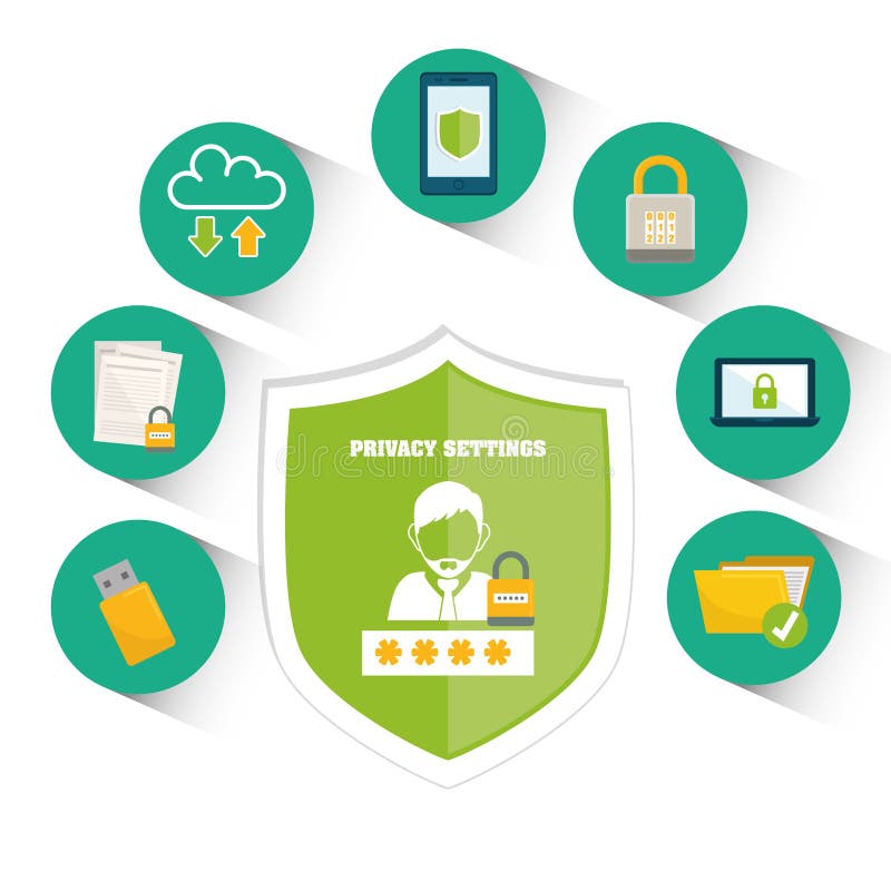 Privacy and Security System Graphic Icons Stock Vector - Illustration ...