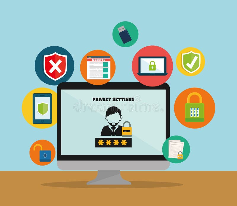 Privacy and Security System Graphic Icons Stock Vector - Illustration ...