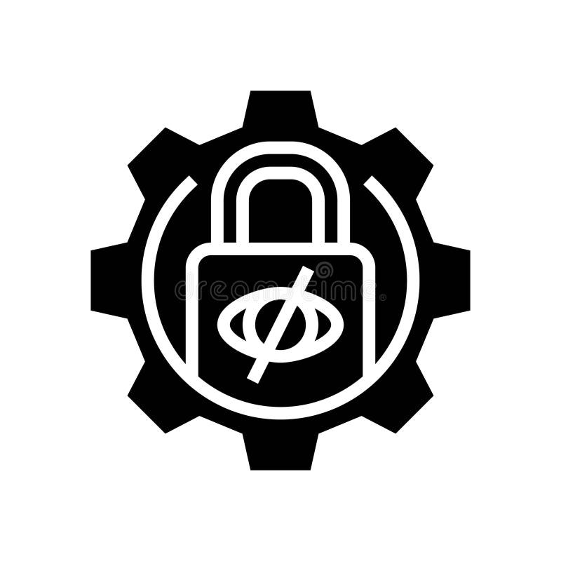 Privacy Settings Gear Glyph Icon Vector Illustration Stock Illustration ...