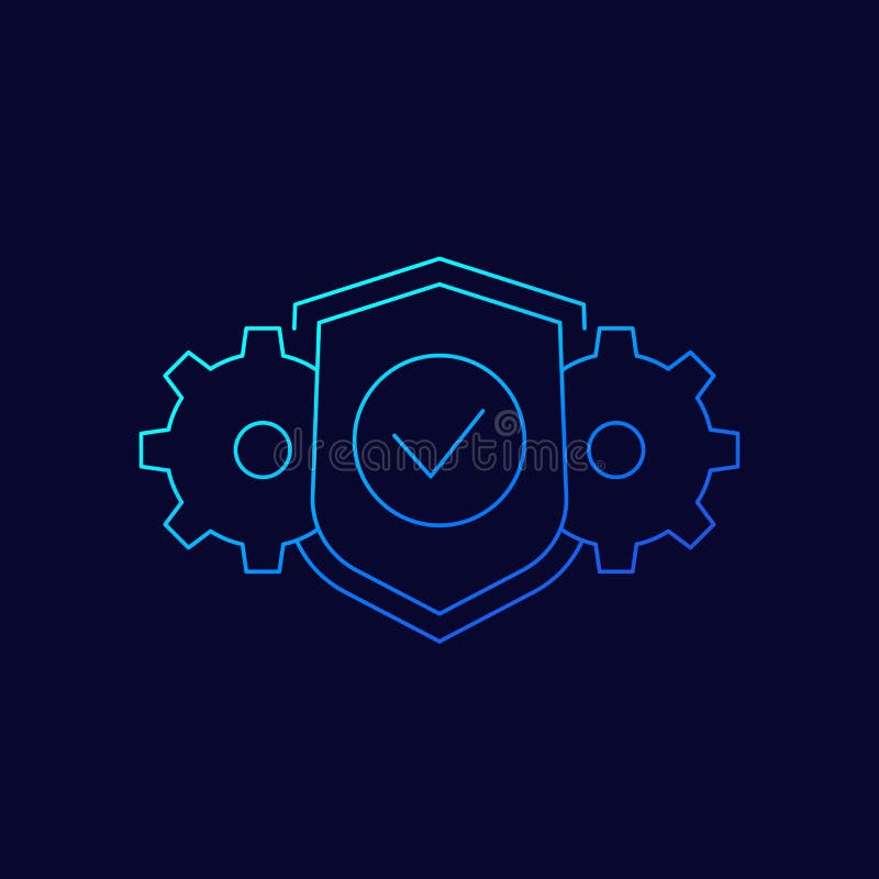 Privacy Settings Icon, Linear Vector Stock Vector - Illustration of ...