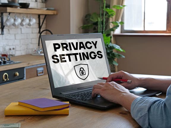 Privacy Settings are Shown Using the Text on a Screen Stock Image ...
