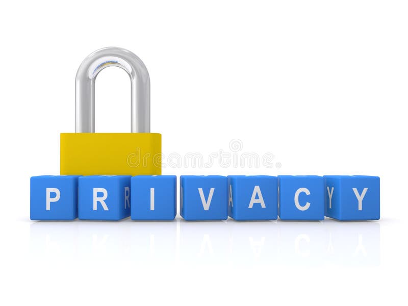 Privacy Sign with a Padlock Stock Photo - Image of graphical, letter ...