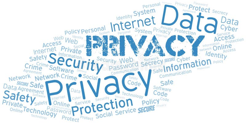Privacy Vector Word Cloud, Made with Text only. Stock Illustration ...
