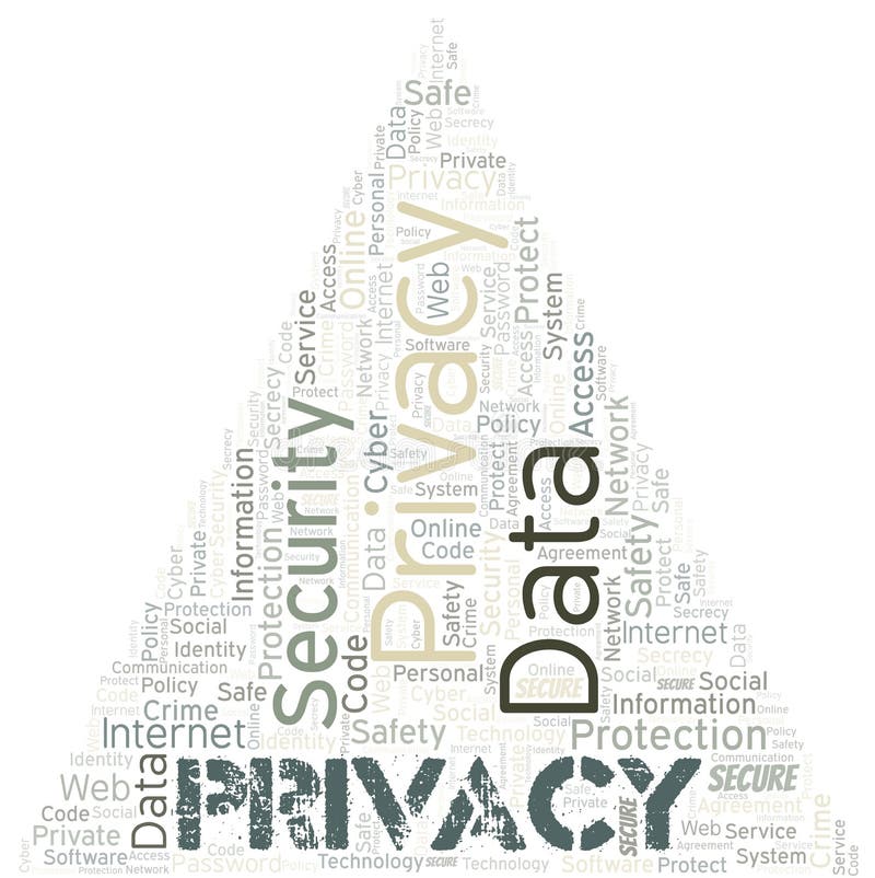 Privacy Vector Word Cloud, Made with Text only. Stock Illustration ...