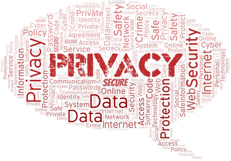 Privacy Vector Word Cloud, Made with Text only. Stock Illustration ...