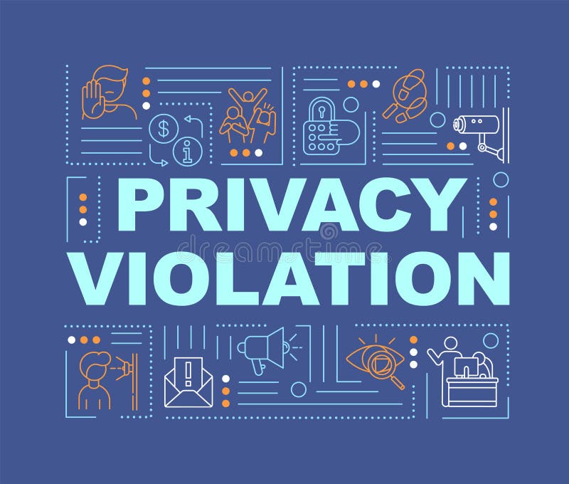 Privacy Violation Word Concepts Banner Stock Vector Illustration Of