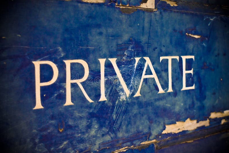 Brushed metal private sign stock image. Image of secret - 1817171