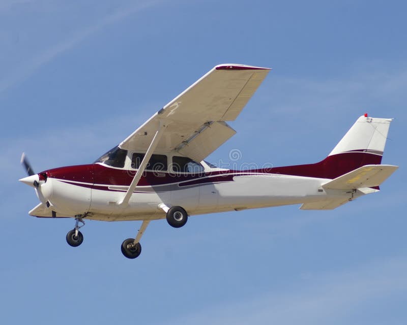 Banking Private Aircraft on Approach Stock Image - Image of driven ...
